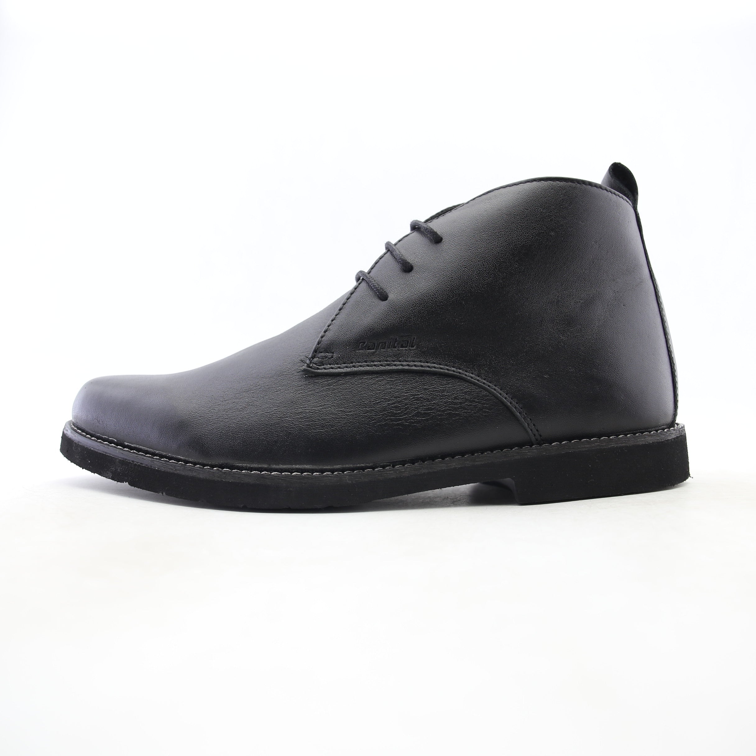 Capital Footwear - LEATHER PLAIN-TOE BOOT - Black – Khazanay
